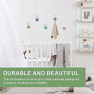 Adhesive Hooks, Wall Mount Adhesive Key Hooks for Decorative Holder Rack Self Towels, Hats, Shower, Kitchen, Living Room, Office(Macaron)