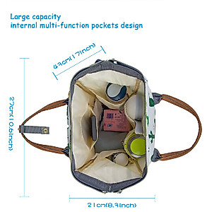 Starte Flower Baby Diaper Backpack with Stroller Straps Large Capacity Baby Bags for Fashion Mommy Maternity Nappy Bag Cactus