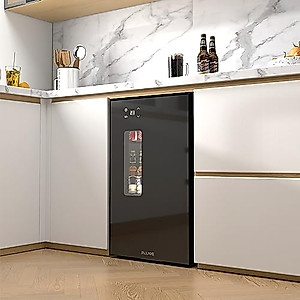 JINJUNYE Beverage Refrigerator and Cooler, 115 Can Beverage Fridge, Cools to 21°F, Mini Fridge Freestanding Beverage for Beverage, Beer Wine, Juice, for Bedroom Bar Office 3 Cu.ft
