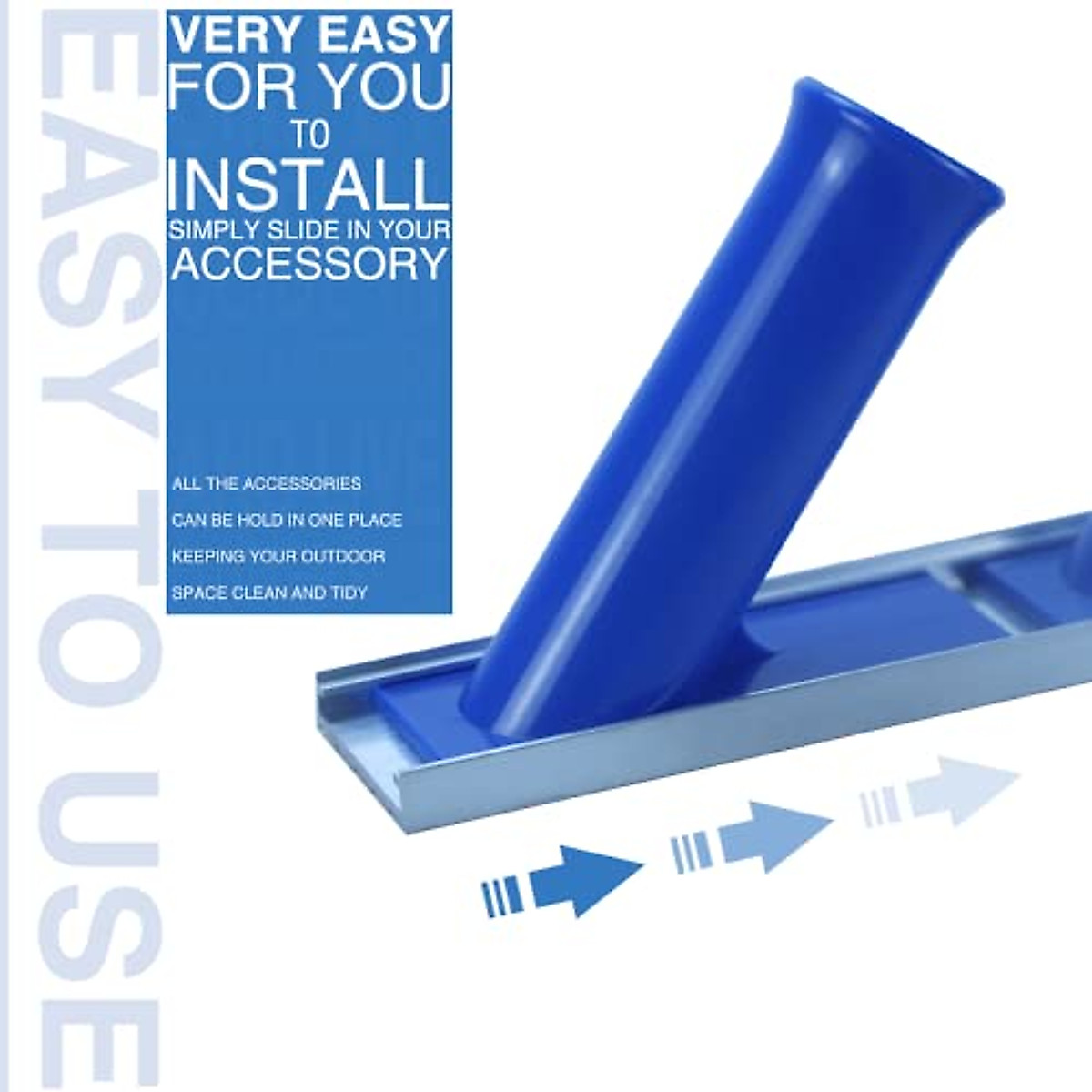 MENG ZHI AO Pool Accessories Holder Rack Pool Pole Hanger Hose Strap Hook Perfect Pool Equipment Organizer Rack for Poles Brushes Nets Vacuums and Other Cleaning Attachments