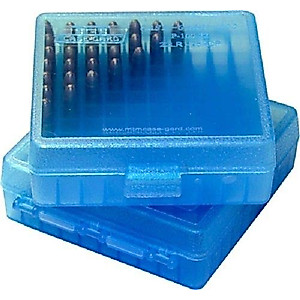 MTM Plastic Ammo Box, Blue 100 Round 22 Long Rifle / .25 ACP (2)