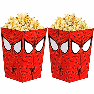HYOUNINGF 20PCS Spider Popcorn Boxes - Spider Party Favor Boxes Goodie Boxes for Spider Party Supplies