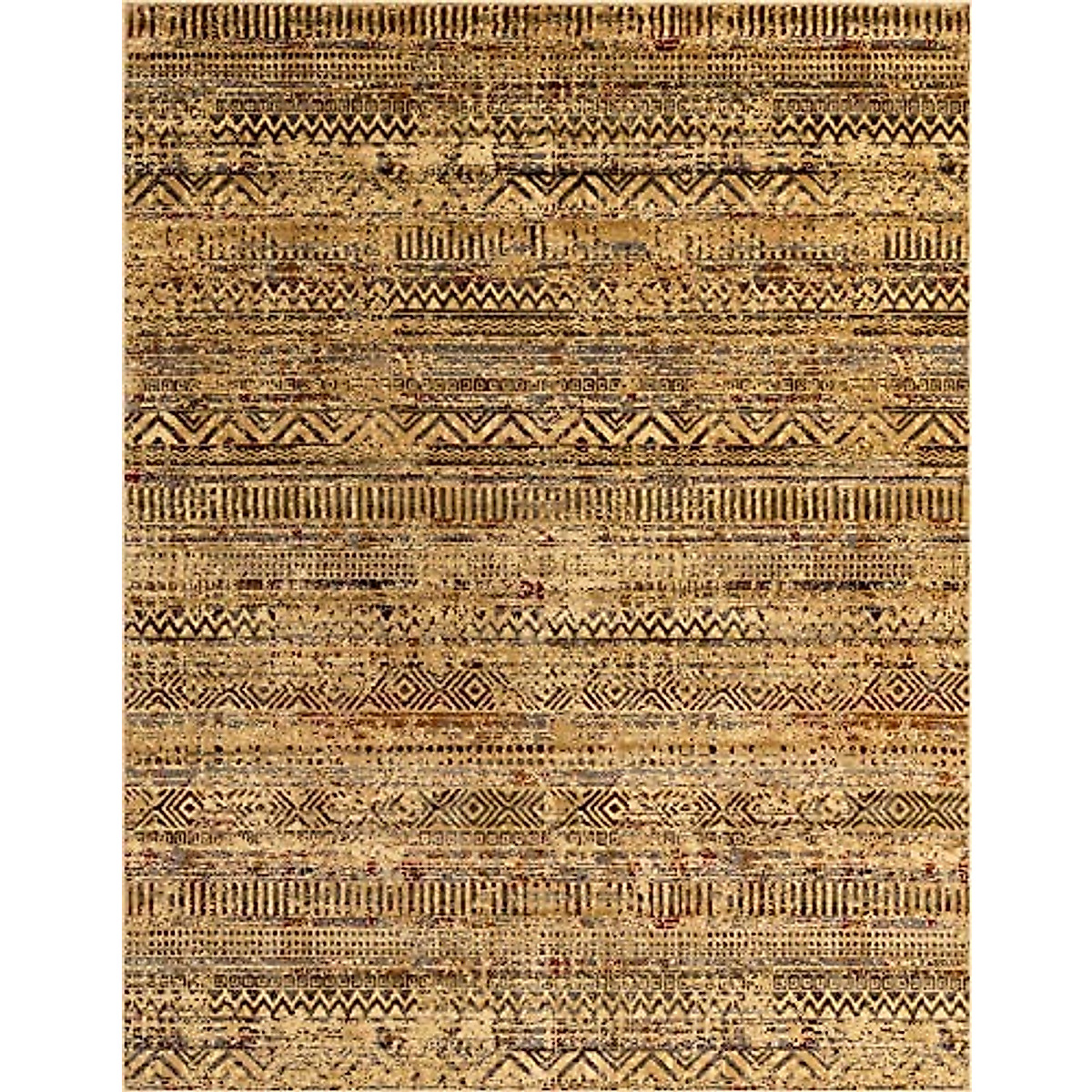 Unique Loom Saturn Collection Area Rug - Relay (Rectangular 7' 10" x 10' 0", Beige/Gray)