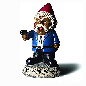 Military Garden Gnomes with Gun, Gangster Army Gnome, Say What Again Funny Gnome, War Gnome Outdoor Garden Statues, Novelty Statue for Indoor Outdoor Lawn Yard Decorations