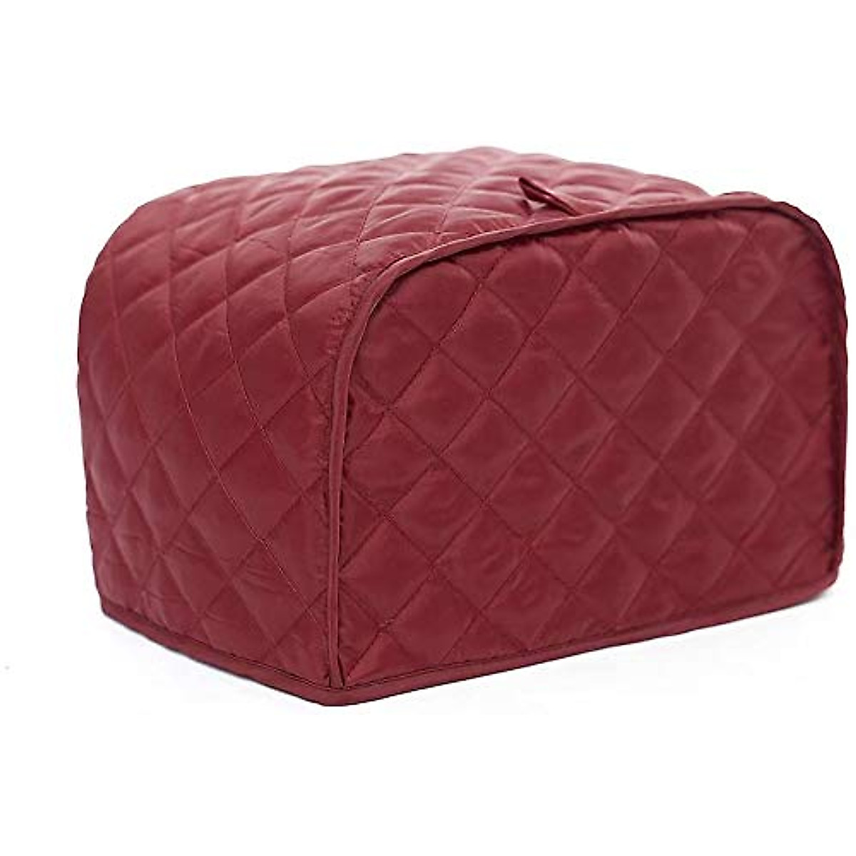 Toaster Cover, Polyester Quilted Four Slice Toaster Appliance Cover, Dust and Fingerprint Protection, Machine Washable-2 YR Warranty (12W x 11D x 8.5H, Red Polyester)