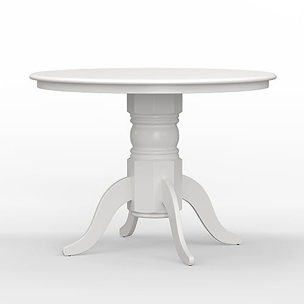Glenwillow Home 3-PC - 42" Round Pedestal Dining Table in White + White/Natural Double X-Back Dining Chairs Dining Set