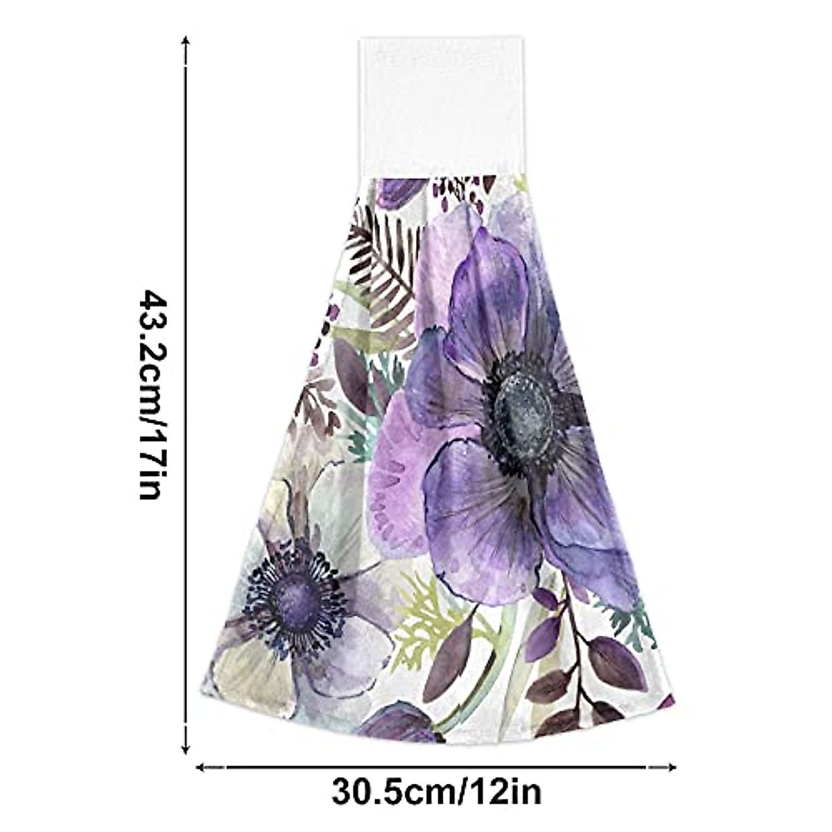 Tatenale Purple Hand Towels with Hanging Loop for Kitchen Bathroom Floral Decorative Hand Towels Soft Absorbent Oven Towel 18x14Inch 2Pack
