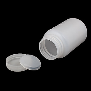 uxcell 2Pcs 250ml Plastic Wide Mouth Laboratory Reagent Bottle Sample Sealling Bottle White
