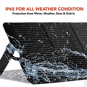 Manusage100W Portable Solar Panel Waterproof IP65 & Durable Cable for Jackery/Ecoflow/Bluetti/Goal Zero/Rockpals Power Station Suitable for Outdoor Camping