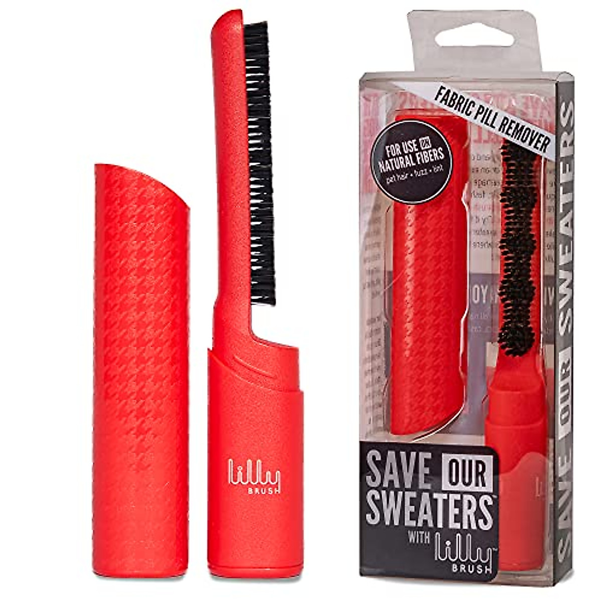 Lilly Brush Save Our Sweaters- Sweater Pill, Lint and Pet Hair Remover (Red)