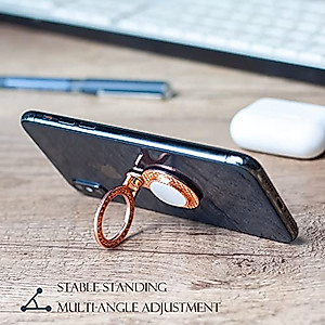 [2 Packs] Gemstones Glitter Bling Bling Phone Ring Holder, Sparkle Phone Ring Grip Artificial Diamond Stand,Rhinestone Cell Finger Ring for Phones,Pad