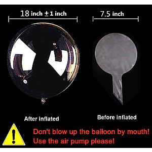 LED Light Up Bobo Balloons with Sticks 6 Packs, Flashing Handles,20 Inches Transparent Bubble Balloons,70 cm Sticks, Event Birthday Party Decoration