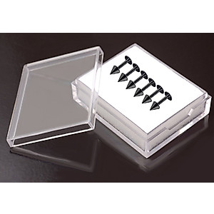 bodyjewellery 6pcs 16g Labret Stud Lip Ring Cartilage Tragus Snakebite Monroe Triple Forward Helix Conch Medusa Lobe Black Spike - 8mm