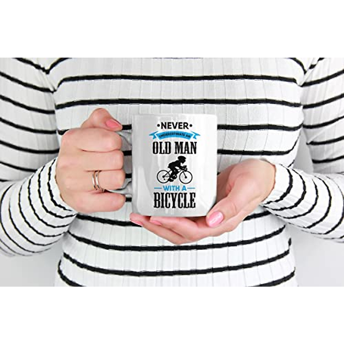Never Underestimate an Old Man with a Bicycle Coffee & Tea Mug (11oz)