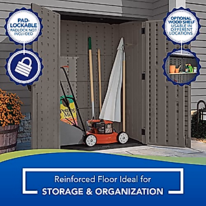 Suncast 54 cu. ft Resin Vertical Lockable Storage Shed, Stoney, BMS5700SB