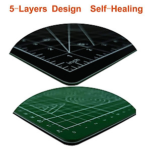 Sdanart Self Healing Cutting Mat: 12"×18" Double Sided 5-Ply Rotary Cutting Board for Sewing, Crafts, Quilting, Fabric, Hobby, Art Project
