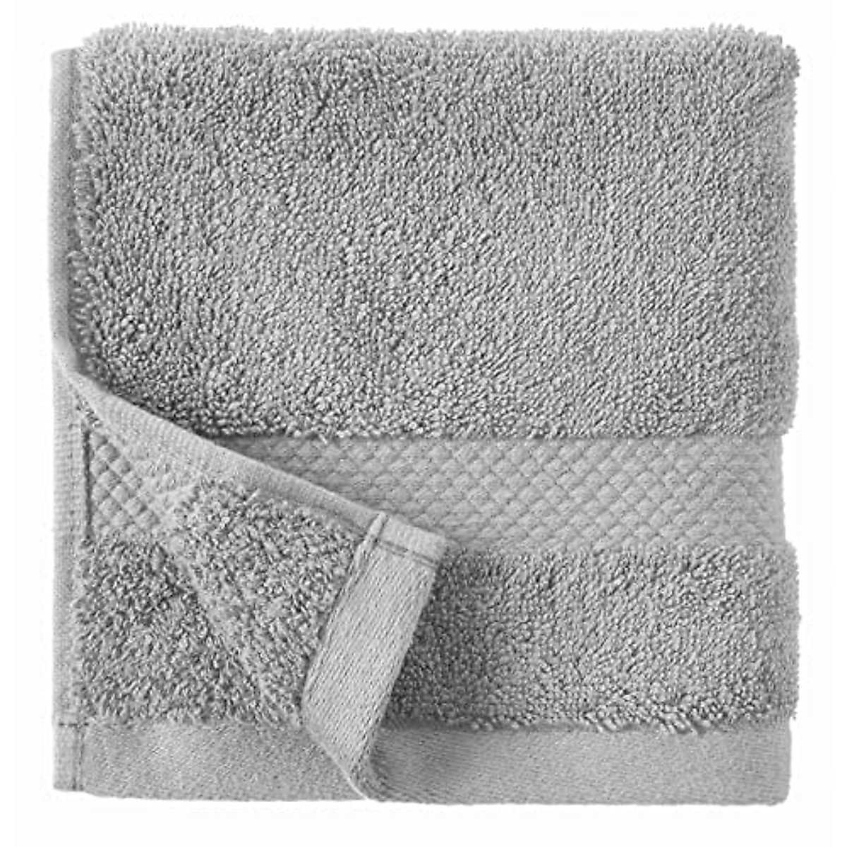 Amazon Aware 100% Organic Cotton Plush Bath Towels - Washcloths, 6-Pack, Light Gray