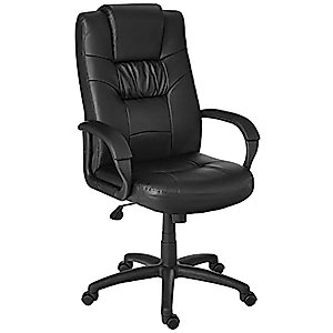 Boss Office Products Executive High Back LeatherPlus Chair in Black