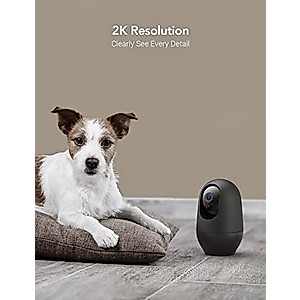 nooie Pet Camera 2K, 360°Pan/Tilt Wi-Fi Baby Monitor with Phone App, Indoor Security Camera, AI Motion Tracking, Night Vision, Two-Way Audio, Compatible with Alexa/Google Home