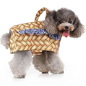 Basket Dog Costume Halloween Costumes for Small Medium Dogs, Dog Basket Costume Dog Halloween Costumes Pet Halloween Basket Costume for Halloween Christmas Birthday Party