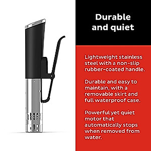 Instant Accu Slim Sous Vide 800W Precision Cooker, Immersion Circulator, From the Makers of Instant Pot, Ultra-Quiet Fast-Heating with Big Touchscreen Accurate Temperature and Time Control, Waterproof