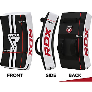 RDX Kick Shield Muay Thai Kickboxing, 60CM Large Heavy Curved Kicking Striking Body Pad, Punching Foot Target MMA Boxing Training, 3 Padded Handles, Martial Arts Karate TKD Taekwondo (ONE PAD ONLY)
