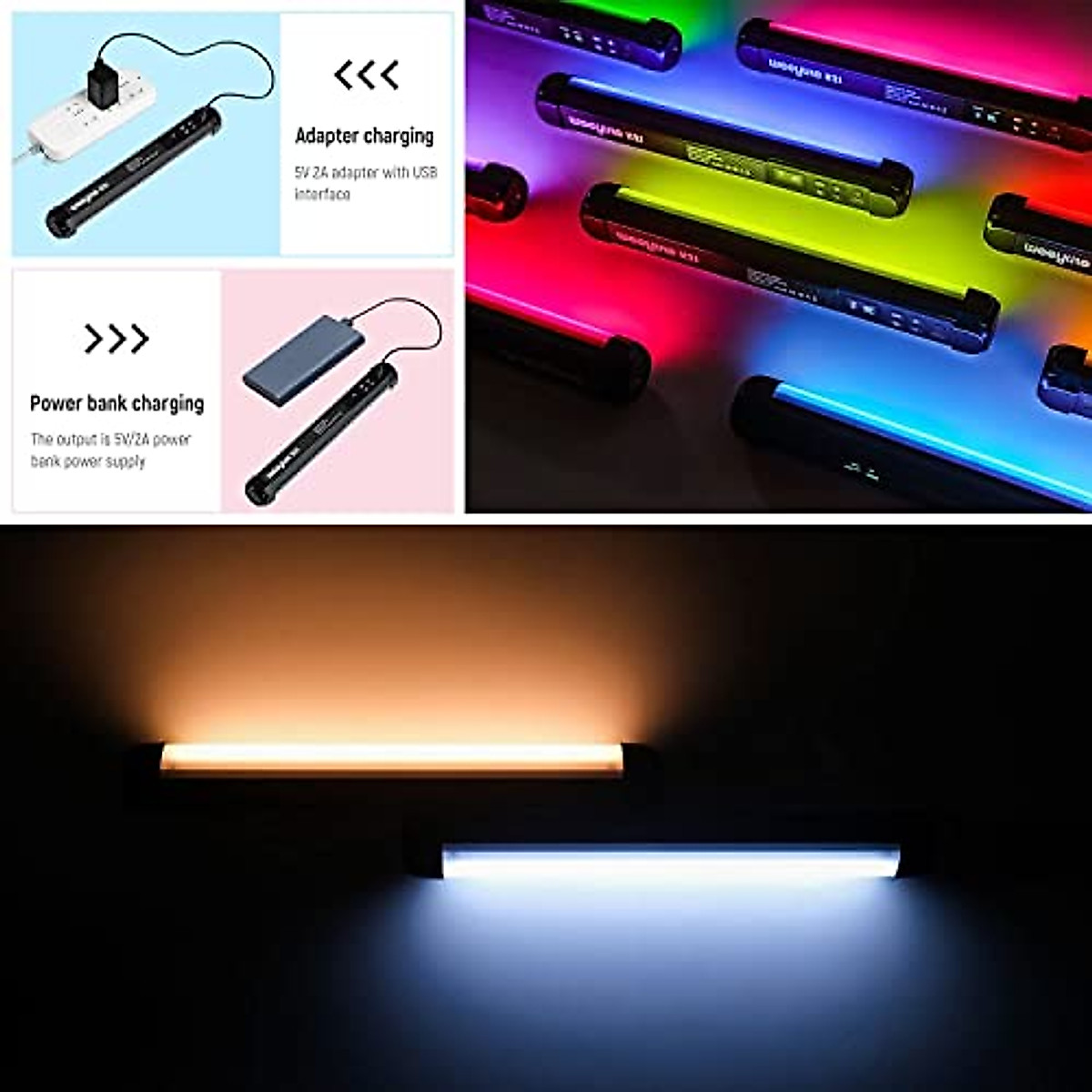 Handheld Light Wand, K21 RGB Light Stick Tube, APP Control 2500K-8500K LED Light Stick Wand for Night Light Painting Photography Video Tiktok Vlog YouTube