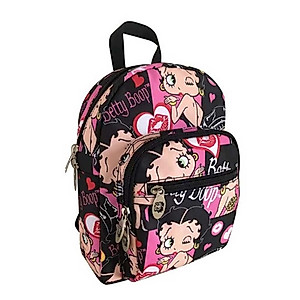 LuxeBag Betty Boop Canvas Mini Backpack (Multicolored)