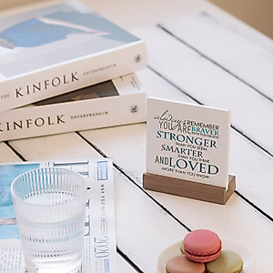 Lukiejac Inspirational Quotes Desk Decor Gifts For Women Best Friend Encouragement Cheer Up Gifts Office Inspiration Positive Plaque With Wooden Stand For Cowoker Motivational Sign For Birthday (Blue)