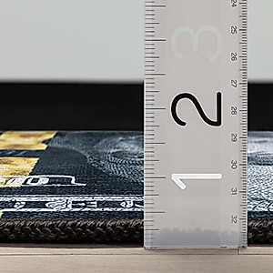 Well Woven Money Collection Dollar Front 2' x 5' Black Gold Runner Rug