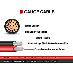 iHaospace Solar to Anderson Connector Extension Cable 12FT 10AWG Anderson Solar Adapter Cable 3.65m Compatible with Jackery Goal Zero Yeti Portable Power Station Solar Generator Panel Battery