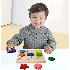 GYBBER&MUMU Preschool Colorful Wooden Shape Puzzle