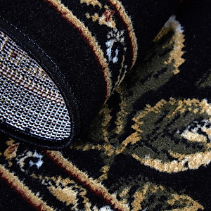 Home Dynamix Optimum Amell Traditional Floral Area Rug, 7 ft 8 in x 10 ft 4 in, Black