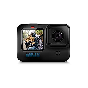 GoPro HERO10 (Hero 10) Black - Waterproof Action Camera with Front LCD and Touch Rear Screens, GP2 Engine, 5K HD Video, 23MP Photos, Live Streaming, 64GB Extreme Pro Card and Extra Battery