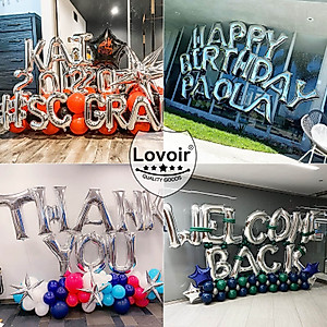 Lovoir 40 Inch Large Silver Letter C Balloons Big Size Jumbo Mylar Foil Helium Balloon for Birthday Party Celebration Decorations Alphabet Silver C