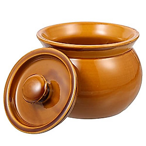 GANAZONO Ceramic Soup Bowl Soup Cookware Earthenware Clay Pot Ceramic Stockpot Clay Cooking Pot Cookware Stovetop Domestic Stew Bowl Stew Pot with Lid Kitchen Kitchen Soup Pot Ceramic Soup Pot