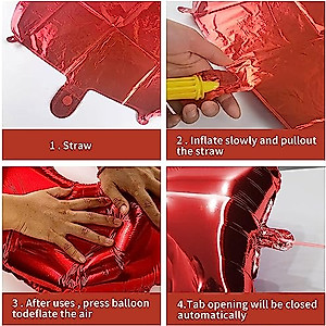 40 inch Red Number 2 Balloon Mini Mouse Head Balloon, Cartoon Mouse Birthday Party Supplies, 2th Birthday Decorations for Kids, Red Theme Party Decoration Supplies