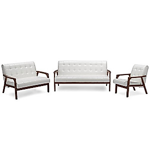 Baxton Studio Mid-Century Masterpieces Sofa, White