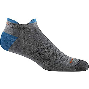 Darn Tough (1054) Run Coolmax No Show Tab Ultra-Lightweight with Cushion Men's Sock - (Gray, Large)
