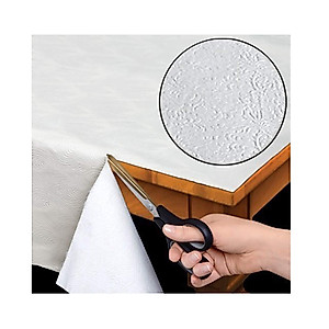Home Bargains Plus Quilted Heavy Duty Table Pad Protector with Flannel Backing, Cut to Fit, Heat Resistant, Wipe Clean, Protects Table from Spills and Scratches, White, 52” x 120” Rectangle
