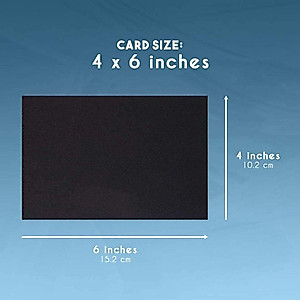 Black Cardstock - 200-Pack 4x6 Heavyweight Smooth Cardstock, 80lb 216GSM Cover Card Stock, Unruled Thick Stationery Paper, For Postcard, Invitation, Announcement, Marketing Material, 4 x 6 Inches