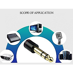 VSKEY [3Pack Stereo (1/4 Inch) 6.35mm Male to 3.5mm (1/8 inch) Female Stereo Audio Adapter for Headphones,Amplifiers,AMPMixing Console, Home Theater Devices Audio Convertor