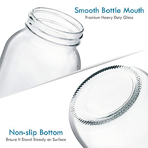 YEBODA 16 oz Wide Mouth Mason Jars 12 Pack Glass Canning Jars with Airtight Lids and Bands for Preserving, Jam, Honey, Jelly, Wedding Favors, Sauces, DIY Spice Jars, Salad, Yogurt