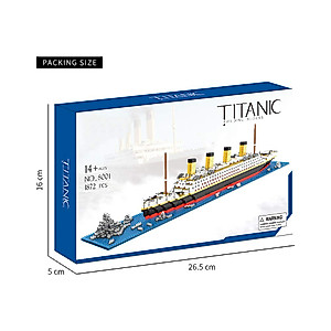 Titanic Architecture Toys Set Micro Mini Building Model Kit for Adults and Kids Age of 14+ 1872 Pieces