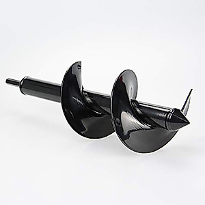 Auger Drill Bit - Garden Plant Flower Bulb Auger, 4" x 12" Easy Planter Garden Auger - Seedlings & Bedding Plant, Umbrella Hole Digger Solid Shaft Auger, Post Hole Digger for 3/8” Hex Drive Drill