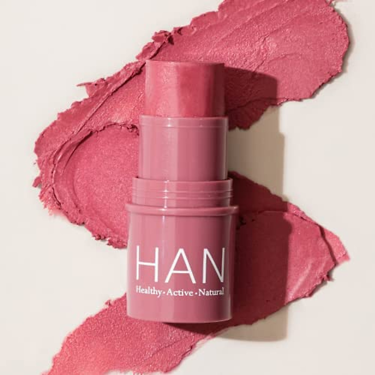 HAN Skincare Cosmetics Vegan, Cruelty-Free, Clean 3-in-1 Multistick for Cheeks, Lips, Eyes, Rose Berry | 0.20 oz