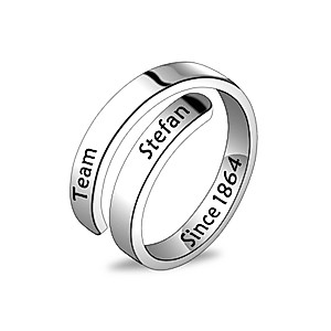 WKXZMTR Vampire Inspired Jewelry Vampire Diaries Rings Vampire Fans Gift Team Damon Since 1864 Rings Damon Stefan Salvatore Gift for TV Fans (Rings Stefan)