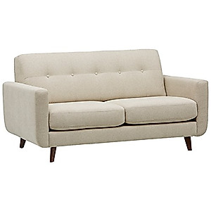 Amazon Brand – Rivet Sloane Mid-Century Modern Loveseat Sofa, 64.2"W, Shell