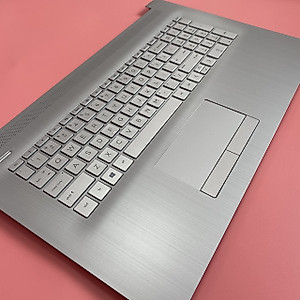 Replacement for HP 17BY 17-by 17CA 17-CA Laptop Upper Case Palmrest Backlit Keyboard Touchpad Assembly Part with ODD L92783-001 6070B1308113 Top Cover Sliver 2020 Year