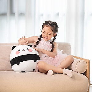 GAGAKU 12.6in Cute Plushies Panda Stuffed Animals,Kawaii Plushie Panda Plush Pillow Toy Super Soft Cartoon Body Pillow for Girls & Boys Brithday Gift
